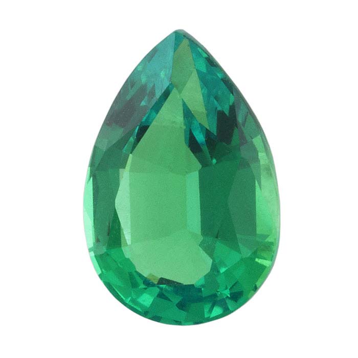 Lab-Grown Emerald Pear Faceted Gemstone - RioGrande