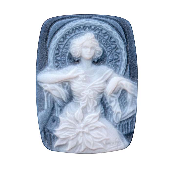 Alphonse Mucha Black Agate "Ruby" Signature Cameo - RioGrande