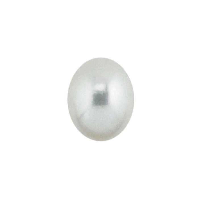 Freshwater Cultured Half-Drilled Oval Pearls, White, A-Grade - RioGrande