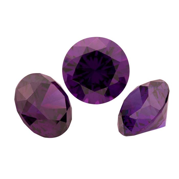 Purple CZ Round Faceted Gemstone - RioGrande