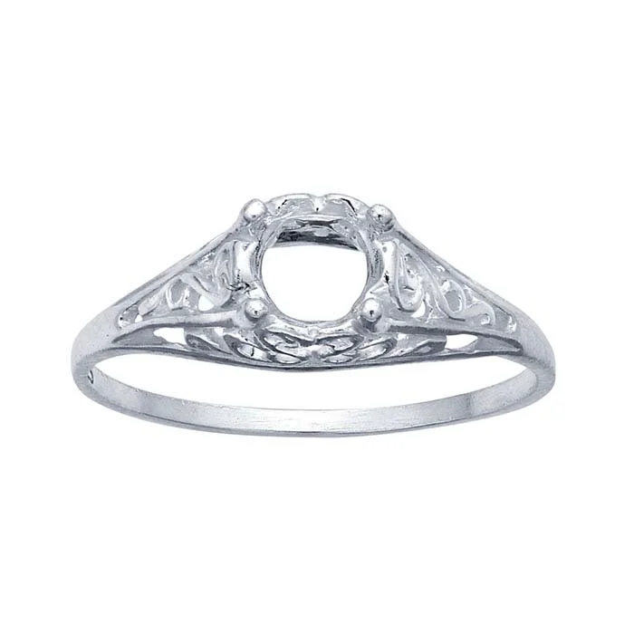Sterling Silver Filigree 5mm Round Ring Mountings - RioGrande