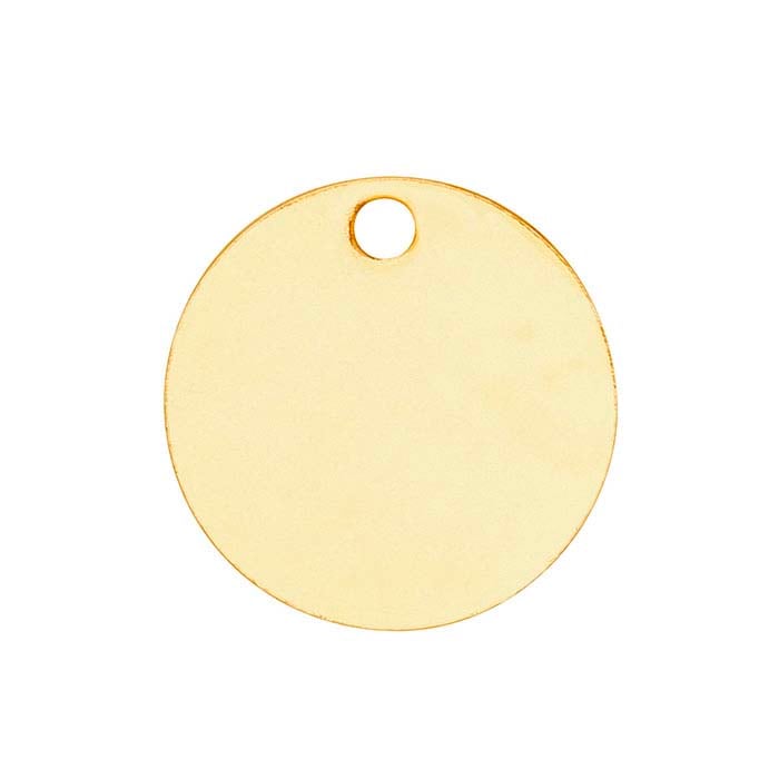 14K Yellow Gold 6.4mm Round Tag, Dead-Soft - RioGrande