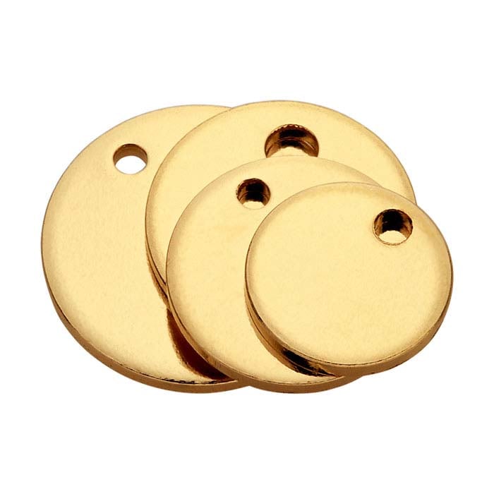 14/20 Yellow Gold-Filled Round Tags, 20-Ga., 1/2-Hard - RioGrande