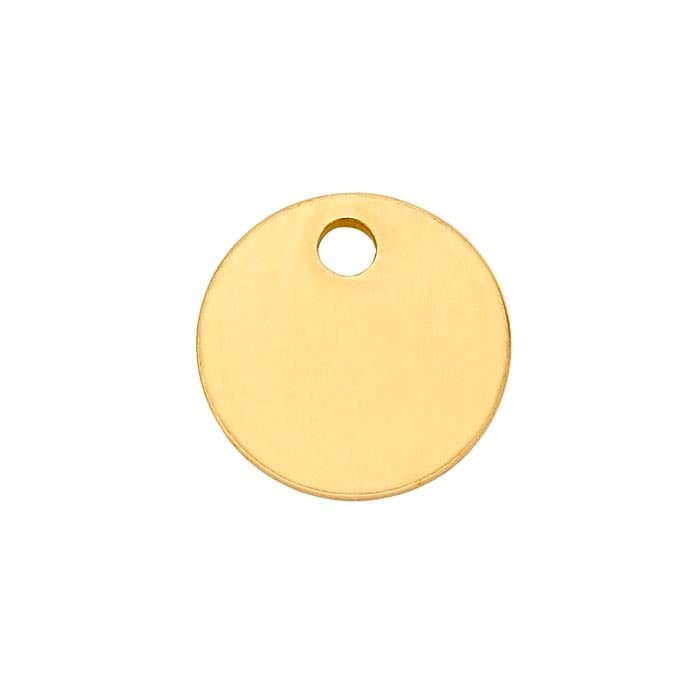 14K Yellow Gold 6.4mm Round Tag, Dead-Soft - RioGrande