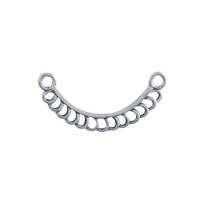 Sterling Silver Curved Link Component with Loops - RioGrande
