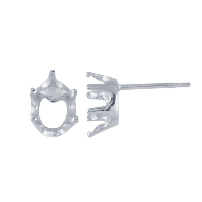 Sterling Silver Oval ReadySet™ Post Earring Mountings - RioGrande