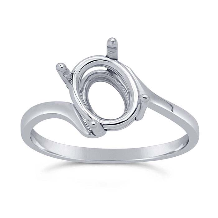 Sterling Silver ReadySet™ 9 x 7mm Oval Ring Mounting - RioGrande