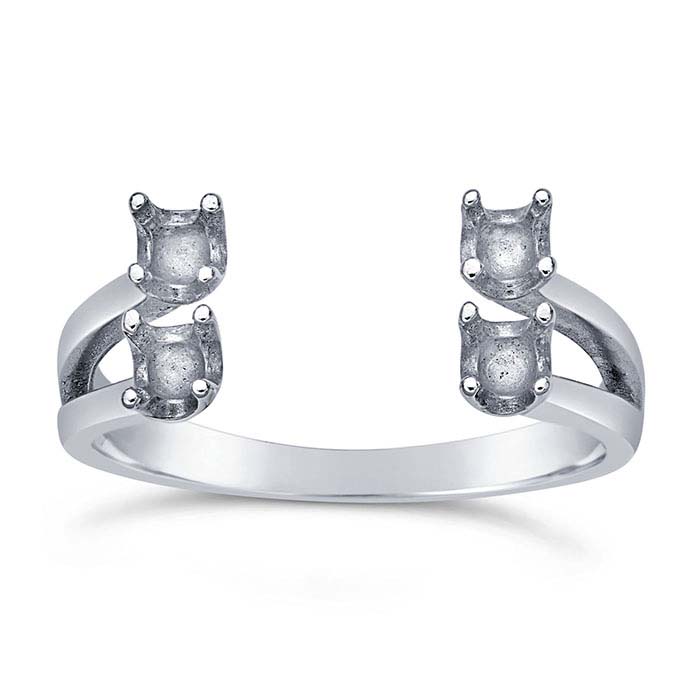 Sterling Silver Open Four-Stone Ring Mounting - RioGrande