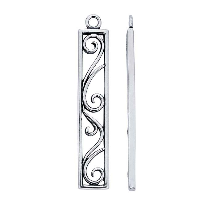 Sterling Silver Rectangle Filigree Component - RioGrande