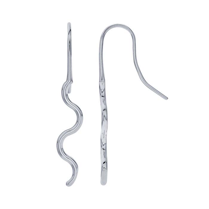 Sterling Silver Long Swirl Ear Wire Earrings - RioGrande