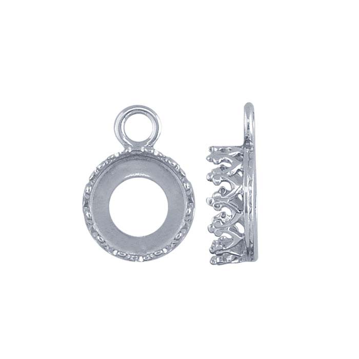 Argentium® Silver Round Gallery Wire Bezel Cup Component Mounting ...