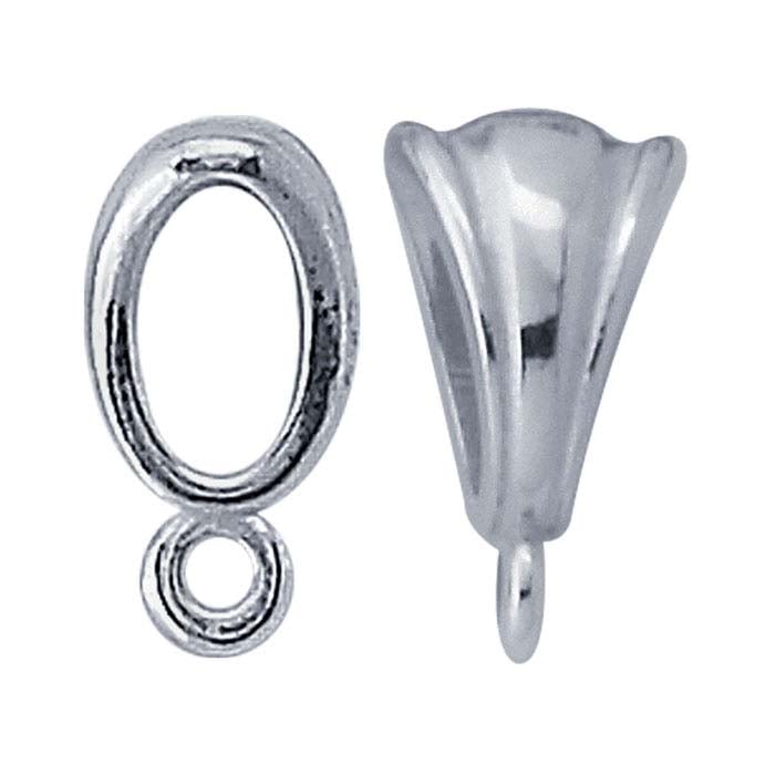 Sterling Silver Fluted Pendant Bails with Perpendicular Ring - RioGrande