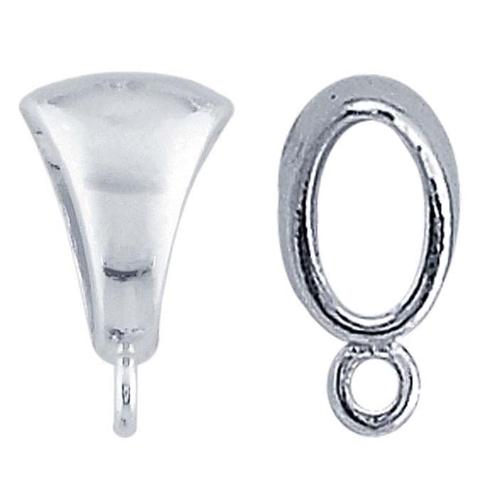 Sterling Silver Smooth Pendant Bails with Perpendicular Ring - RioGrande