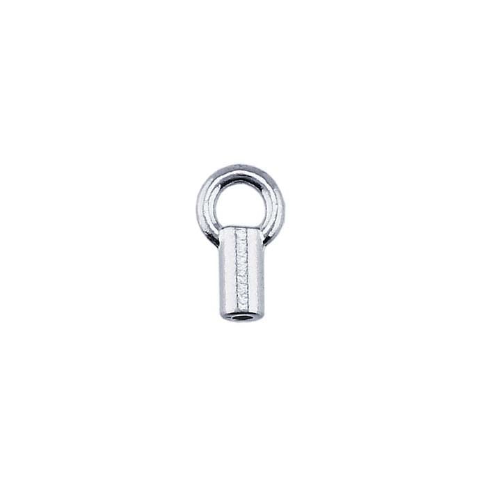 Sterling Silver Crimp or Glue End Cap with Ring - RioGrande