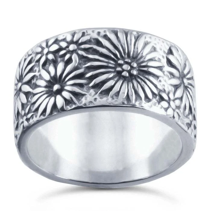 Sterling Silver Oxidized Daisy Band - RioGrande