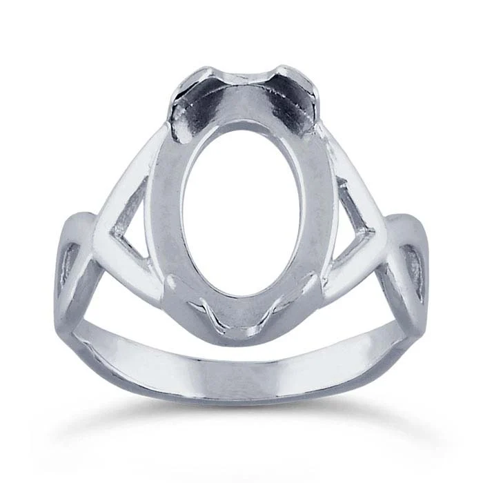 Sterling Silver Figure-Eight 14 x 10mm Oval Ring Mounting - RioGrande