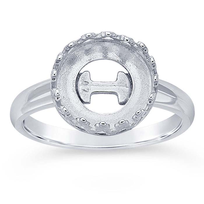 Sterling Silver Gallery Wire Round Cabochon Ring Mounting - RioGrande