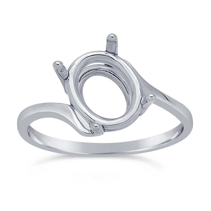 Sterling Silver ReadySet™ 9 x 7mm Oval Ring Mounting - RioGrande