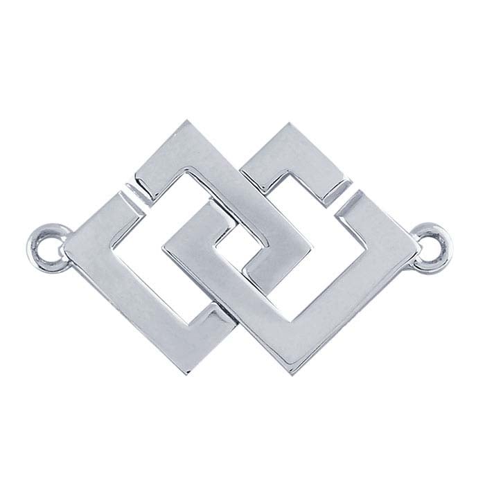Sterling Silver Interlocking Square Hook & Eye Clasp - RioGrande