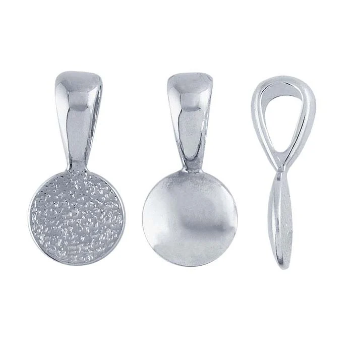 Sterling Silver Round Glue-On Pendant Bail - RioGrande