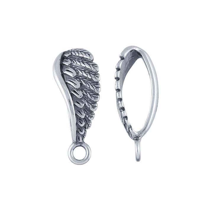 Sterling Silver Angel Wing Pendant Bail with Ring - RioGrande