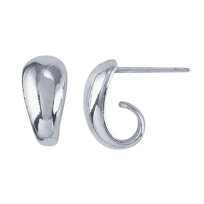Sterling Silver Curved Post Earring with Hook - RioGrande