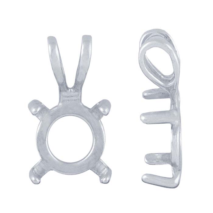 Sterling Silver Round Pendant Mounting - RioGrande