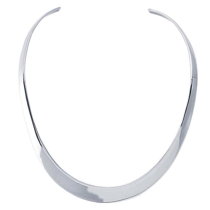 Sterling Silver 17mm Flat Tapered Neck Ring - RioGrande