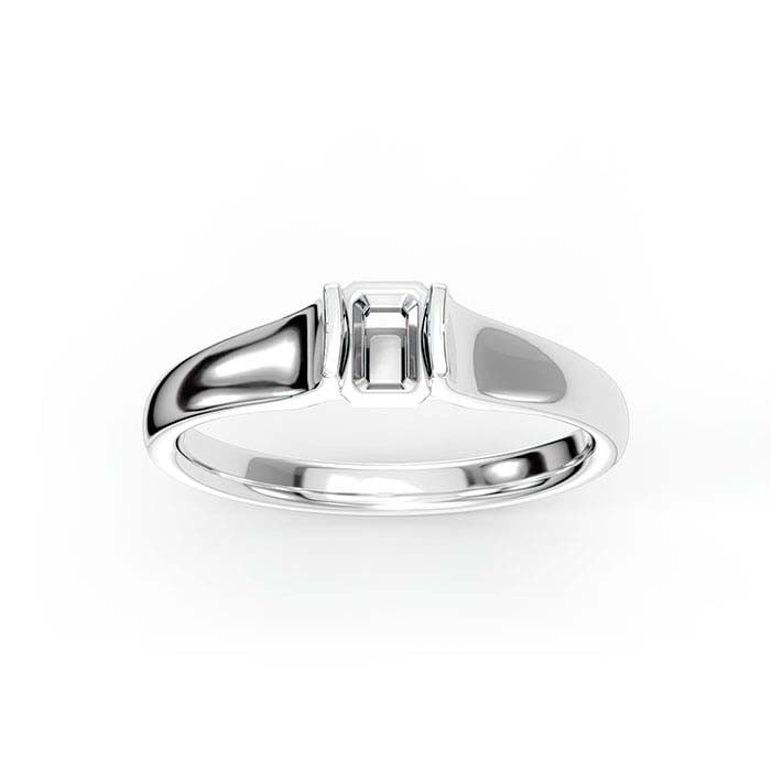 Gold 5 x 4mm Emerald-Cut Stone Ring Mounting - RioGrande