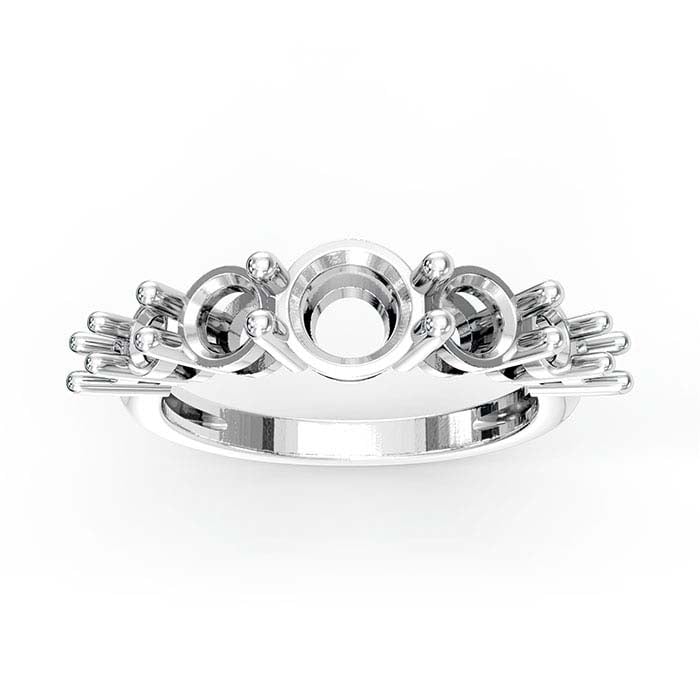 Gold Round Seven Stone Ring Mounting - RioGrande