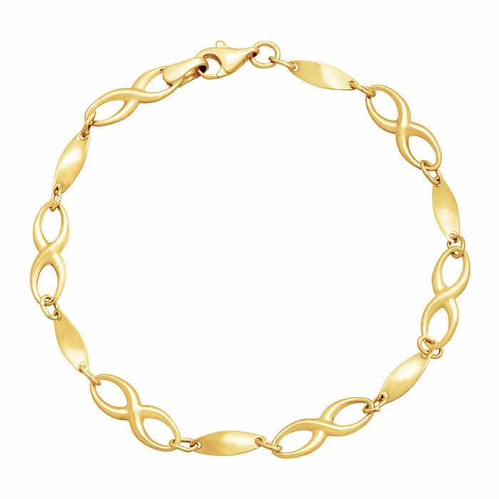 14K Yellow Gold Infinity Link Bracelet - RioGrande