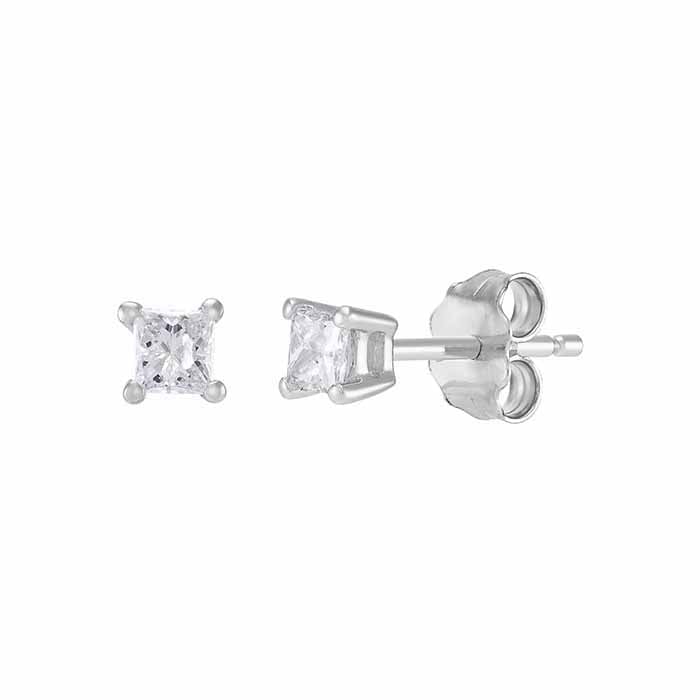 Sterling Silver Diamond-Set Post Earrings - RioGrande