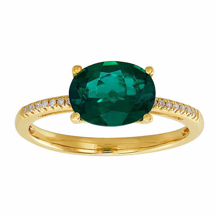 10K Yellow Gold Gemstone- & Diamond-Set Ring - RioGrande