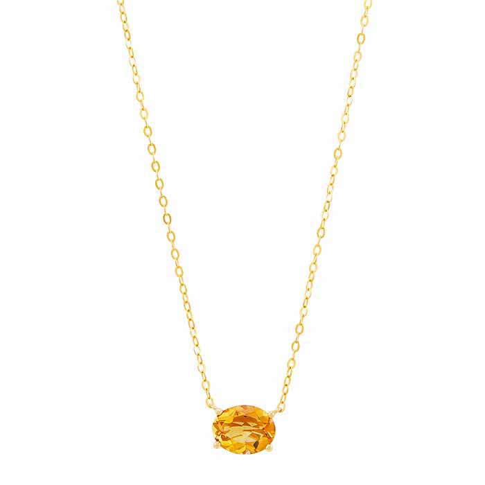 10K Yellow Gold Gematone-Set Necklace - RioGrande